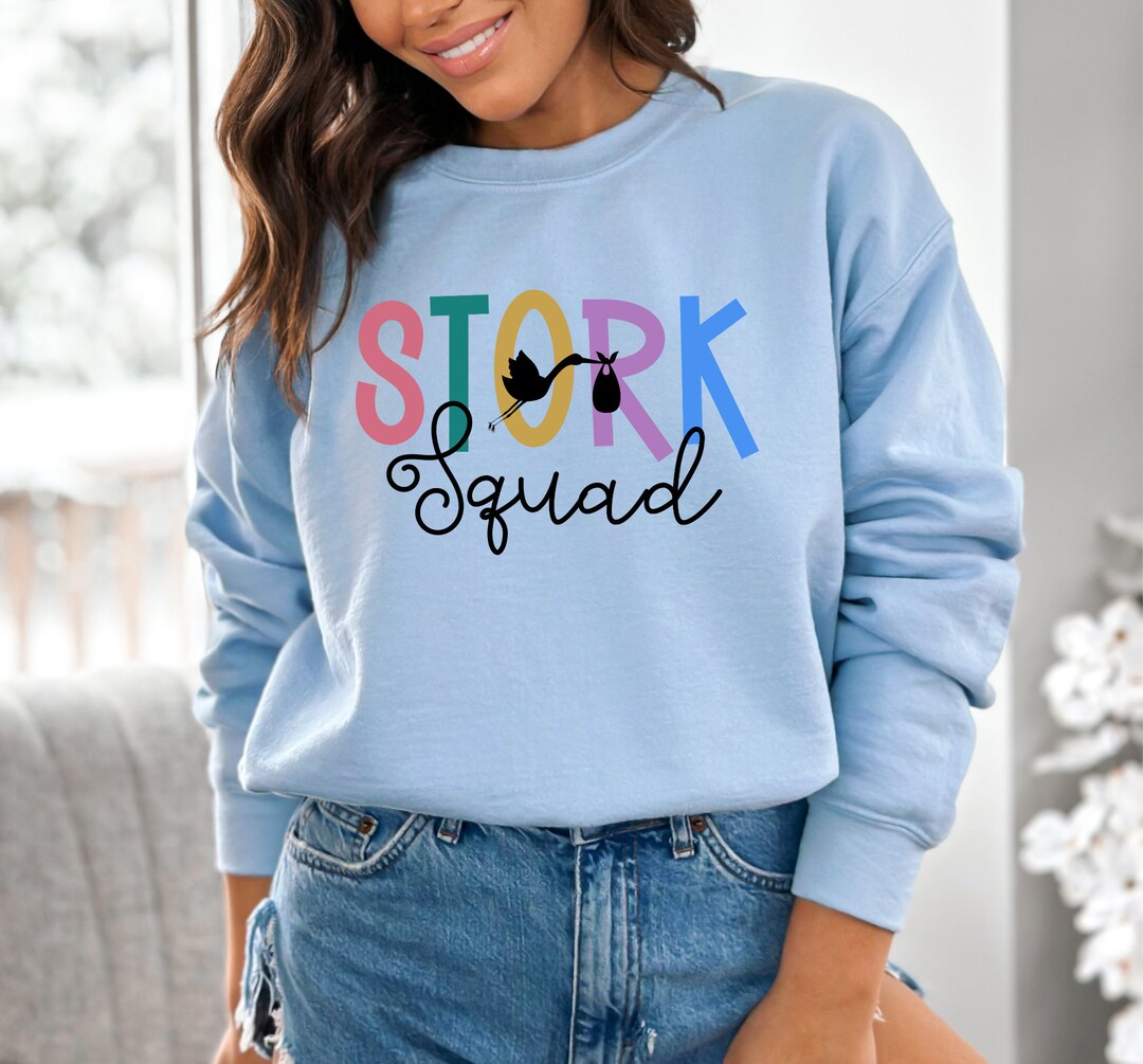 Stork Squad Labor and Delivery Nurse Sweatshirt, L and D Nurse Shirt ...
