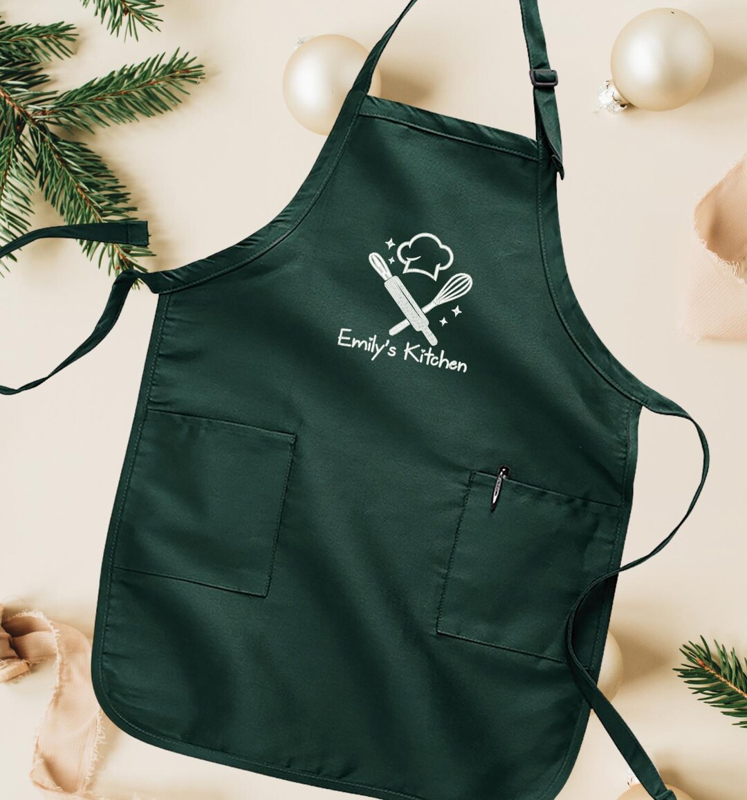 Embroidered Custom Apron, Customized Kitchen Apron, Personalized Chef ...