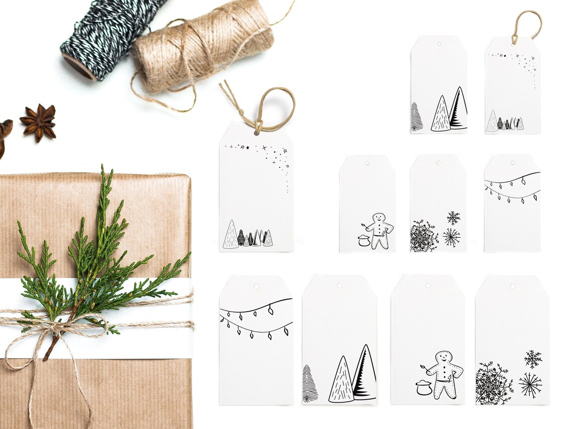 Printable Christmas Gift Tags Hand Drawn Gift Tags From - Etsy