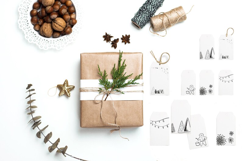 Printable Christmas Gift Tags Hand Drawn Gift Tags From - Etsy