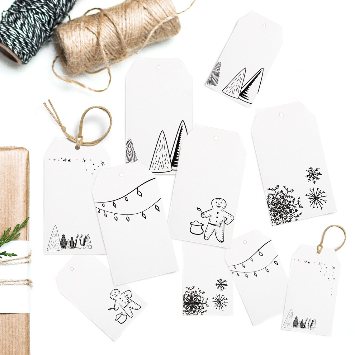 Printable Christmas Gift Tags Hand Drawn Gift Tags From - Etsy