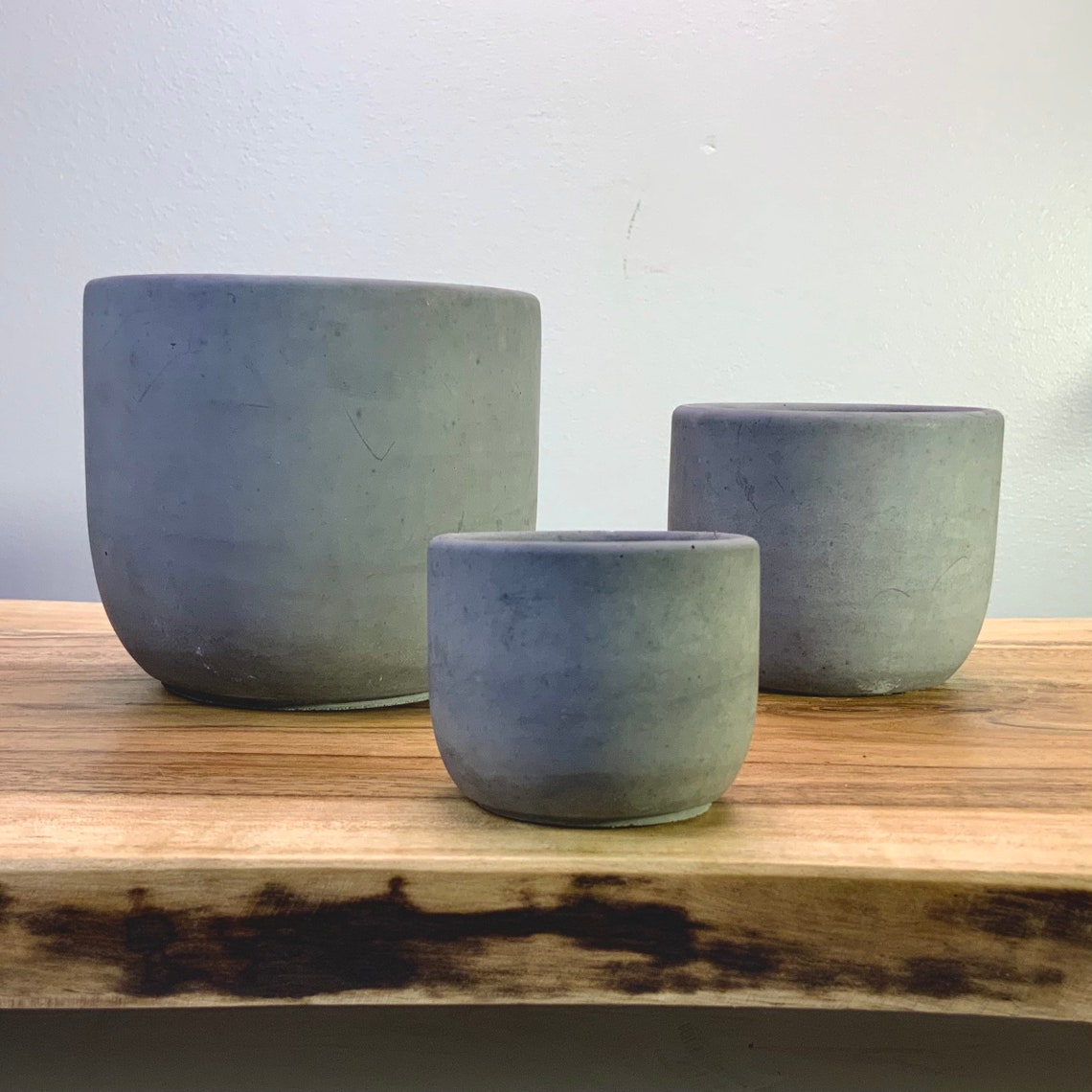 Concrete Planter Set of 3 Concrete Pot Large Medium | Etsy