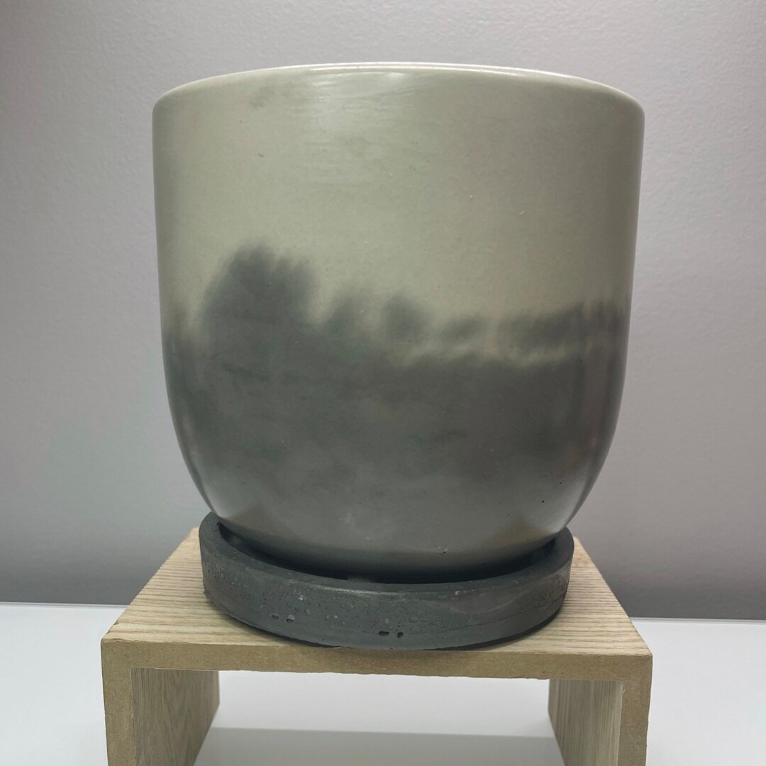 Concrete Planter Charcoal Storm Blend | Boho Neutral Plant Pot With ...