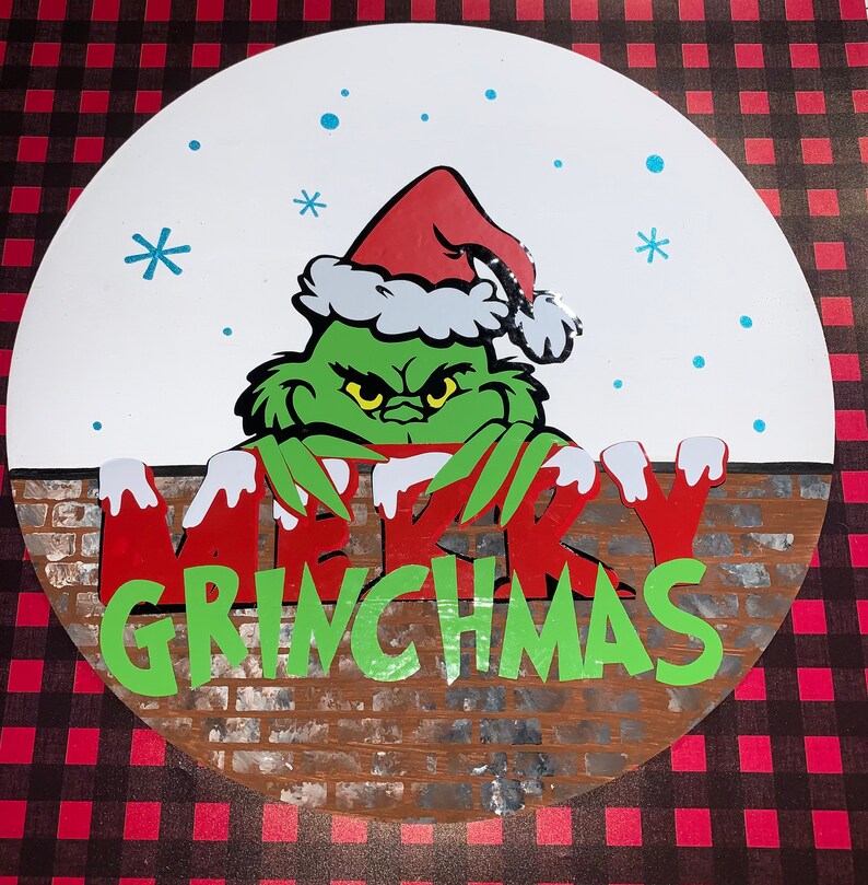 10in Round Merry Grinchmas Grinch Sign - Etsy