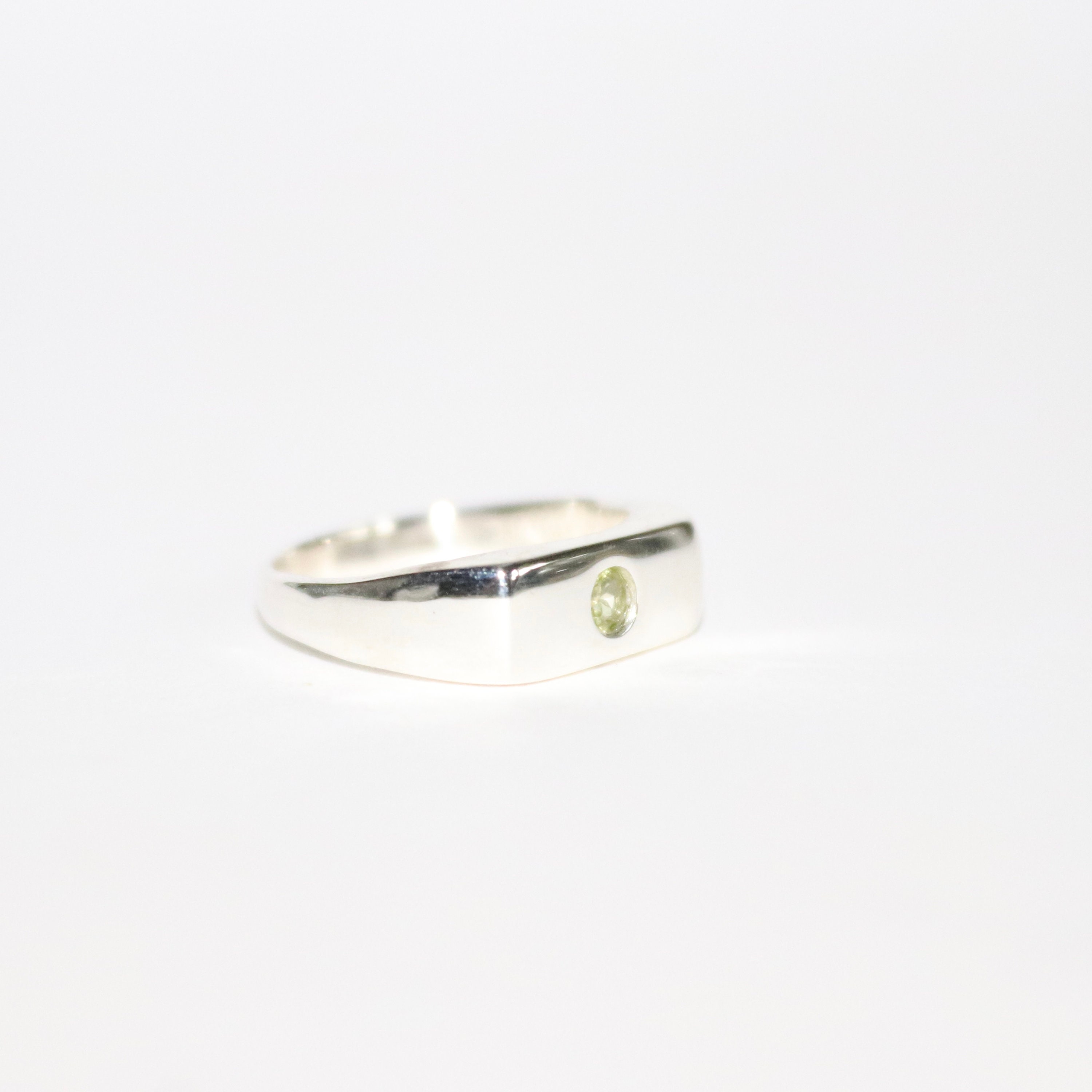 Sterling Silver Rectangle Gemstone Signet Ring - Etsy