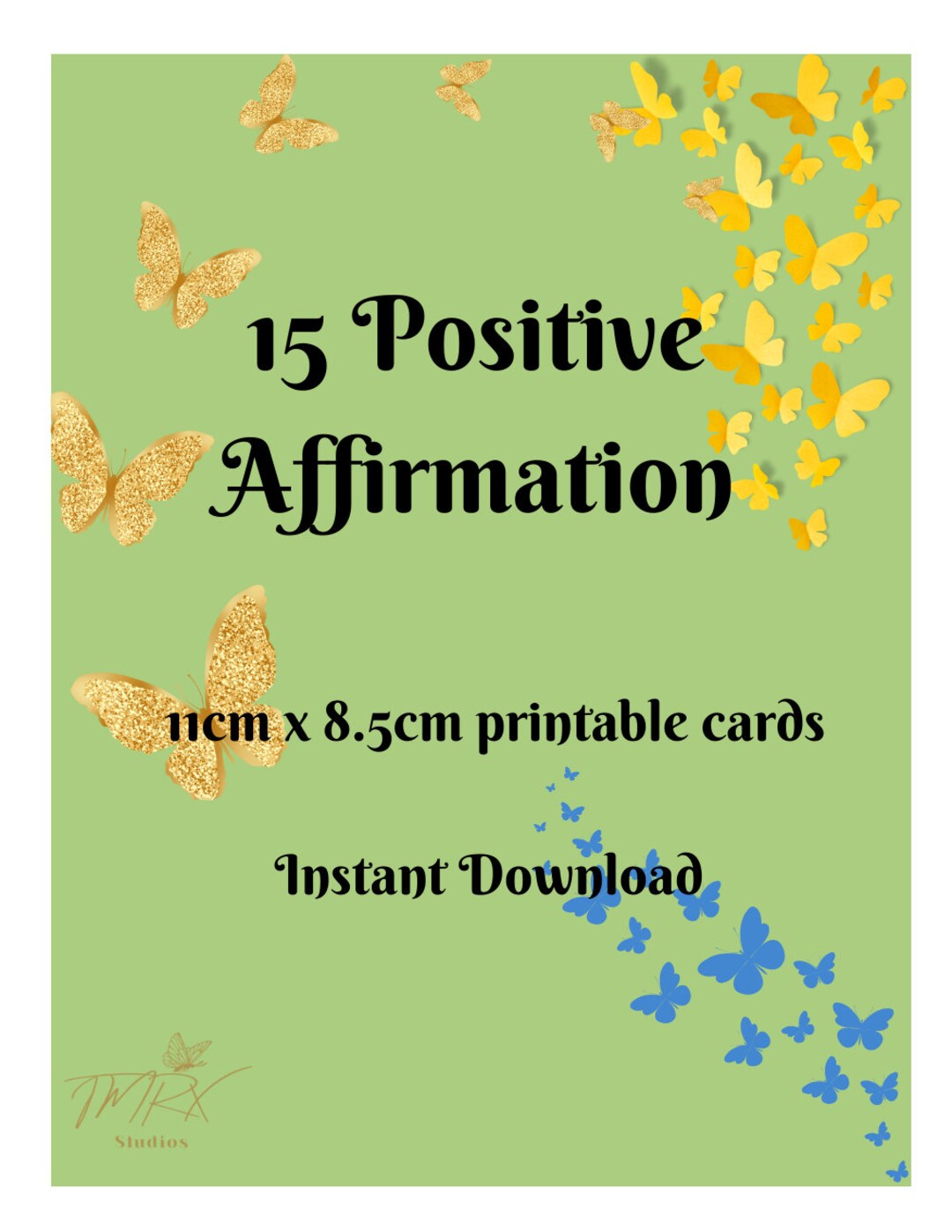 15 Positive Affirmations Cards Printable Positive Affirmations Etsy