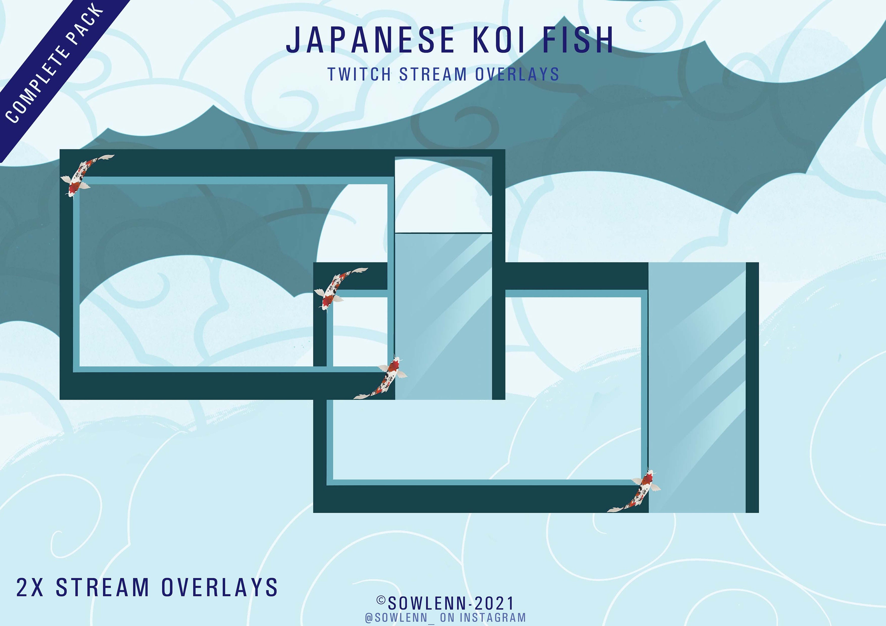 Stream Overlay Japanese Koi Fish complete edition | Etsy