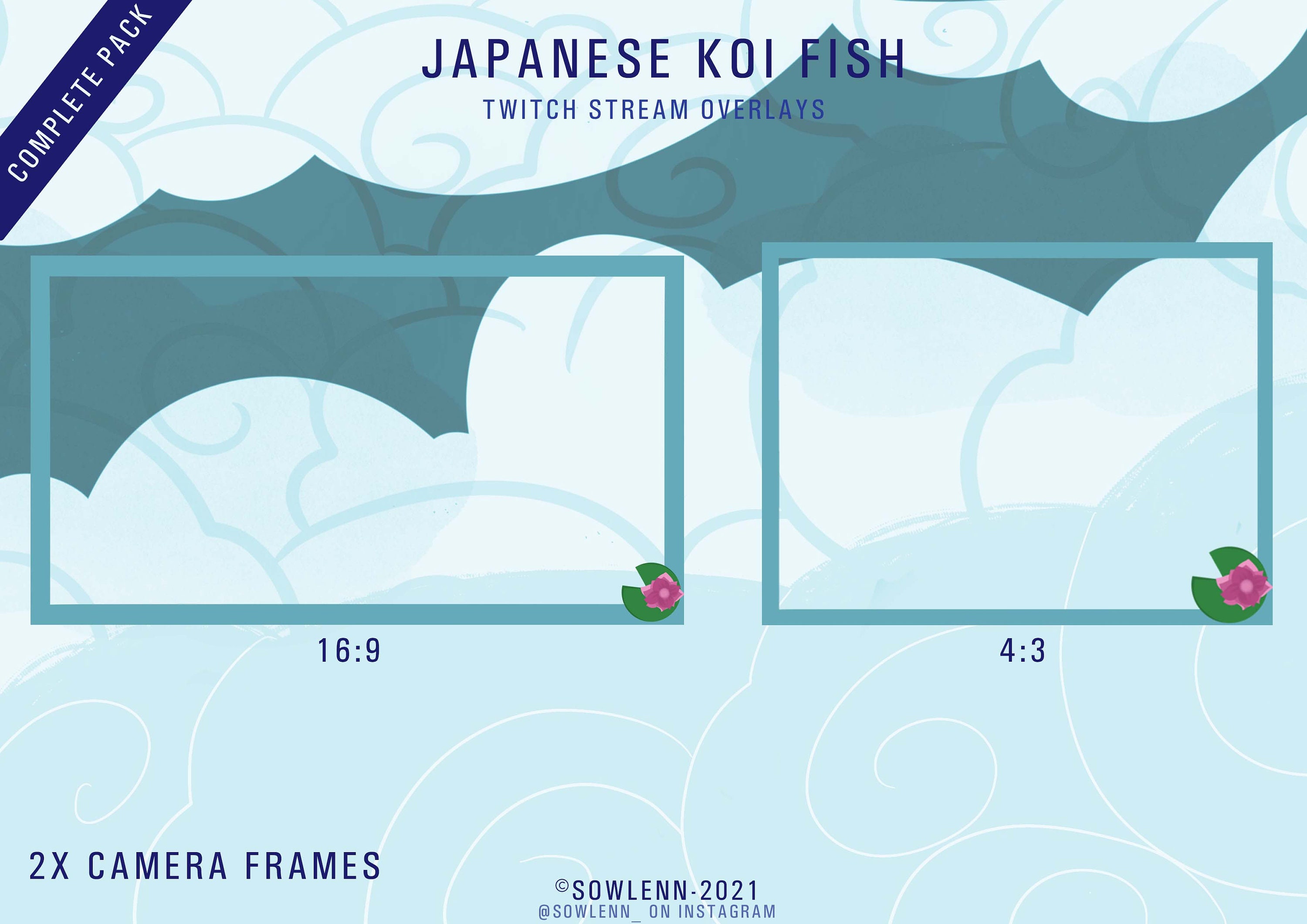 Stream Overlay Japanese Koi Fish complete edition | Etsy