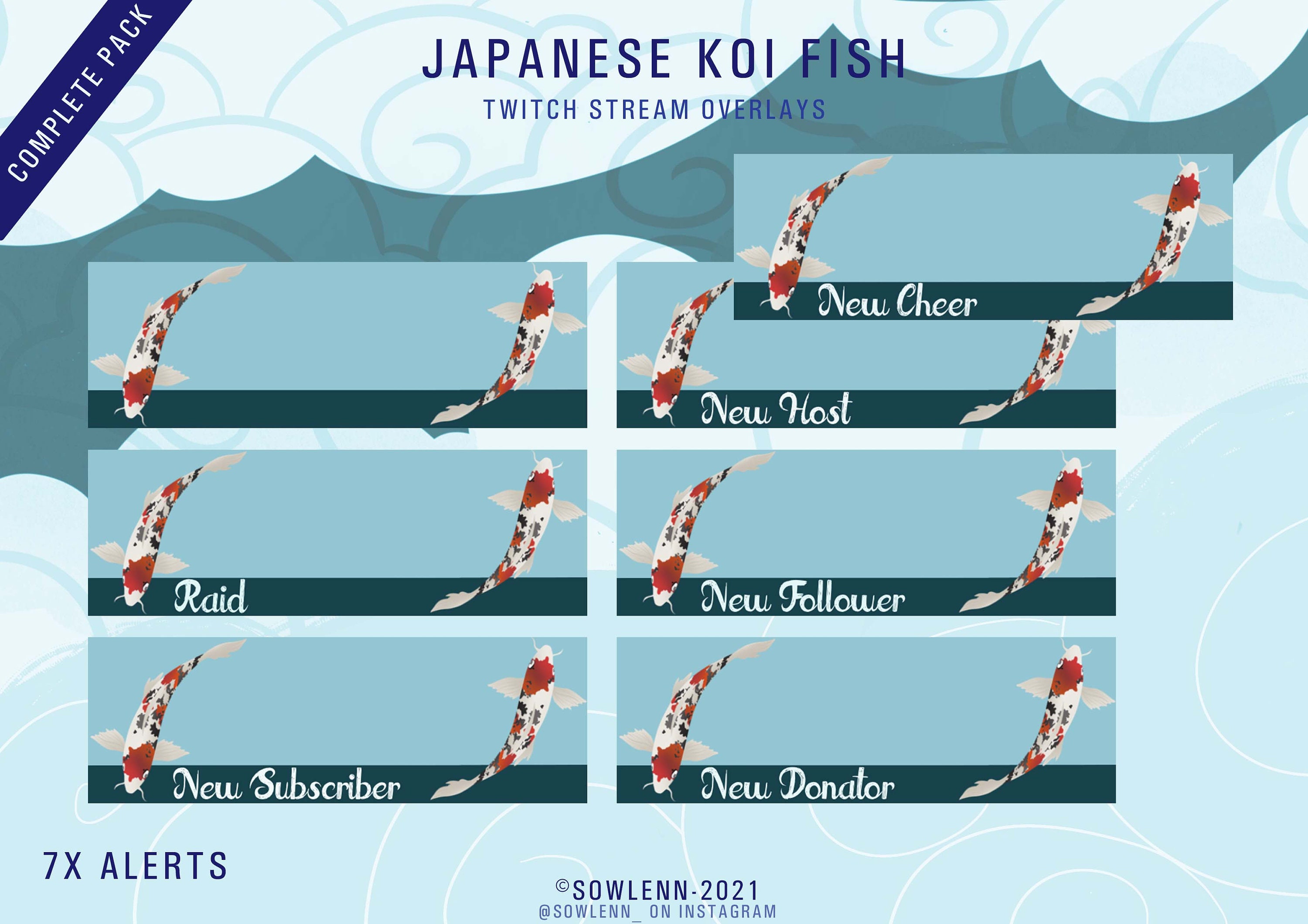 Stream Overlay Japanese Koi Fish complete edition | Etsy