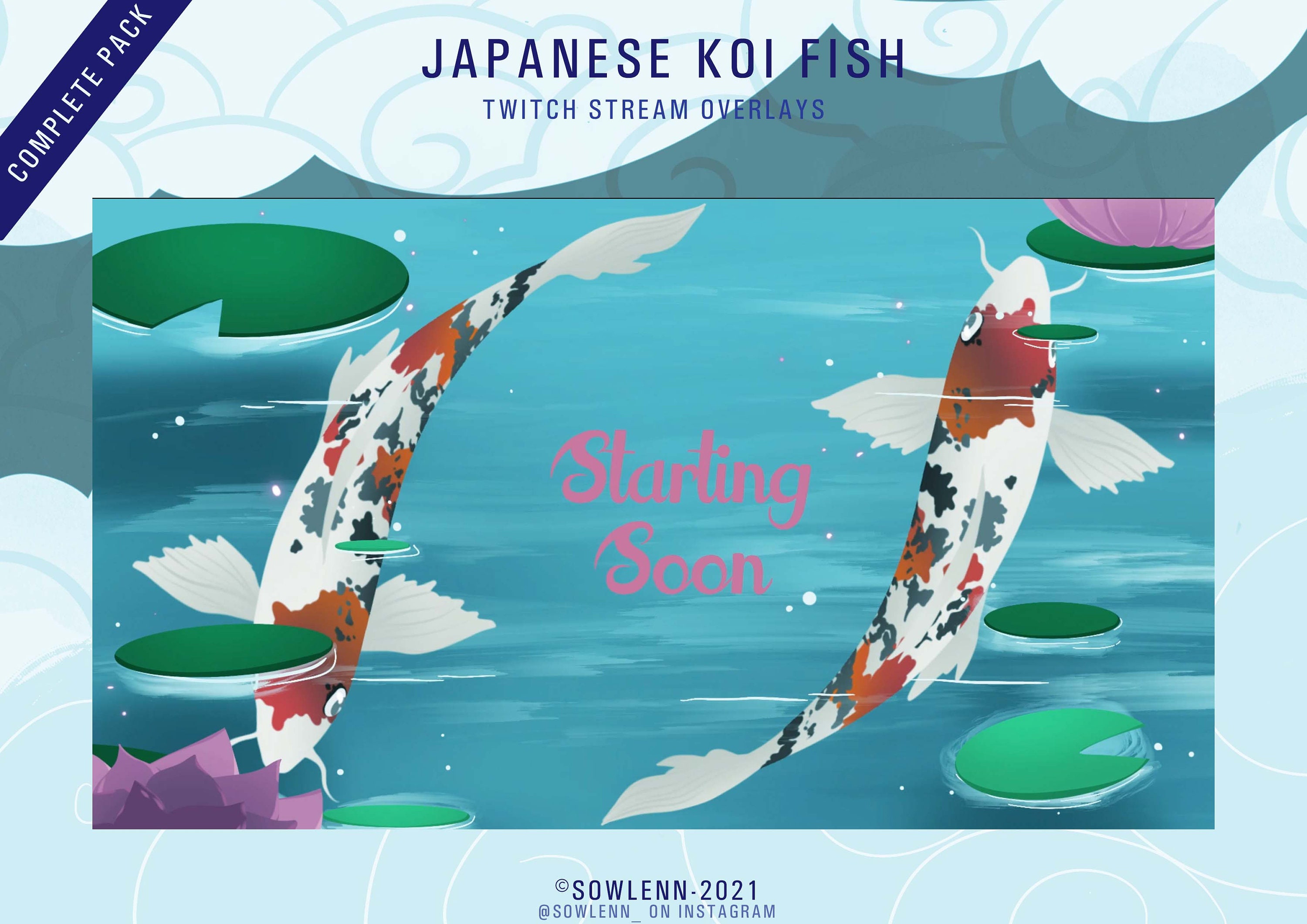 Stream Overlay Japanese Koi Fish complete edition | Etsy