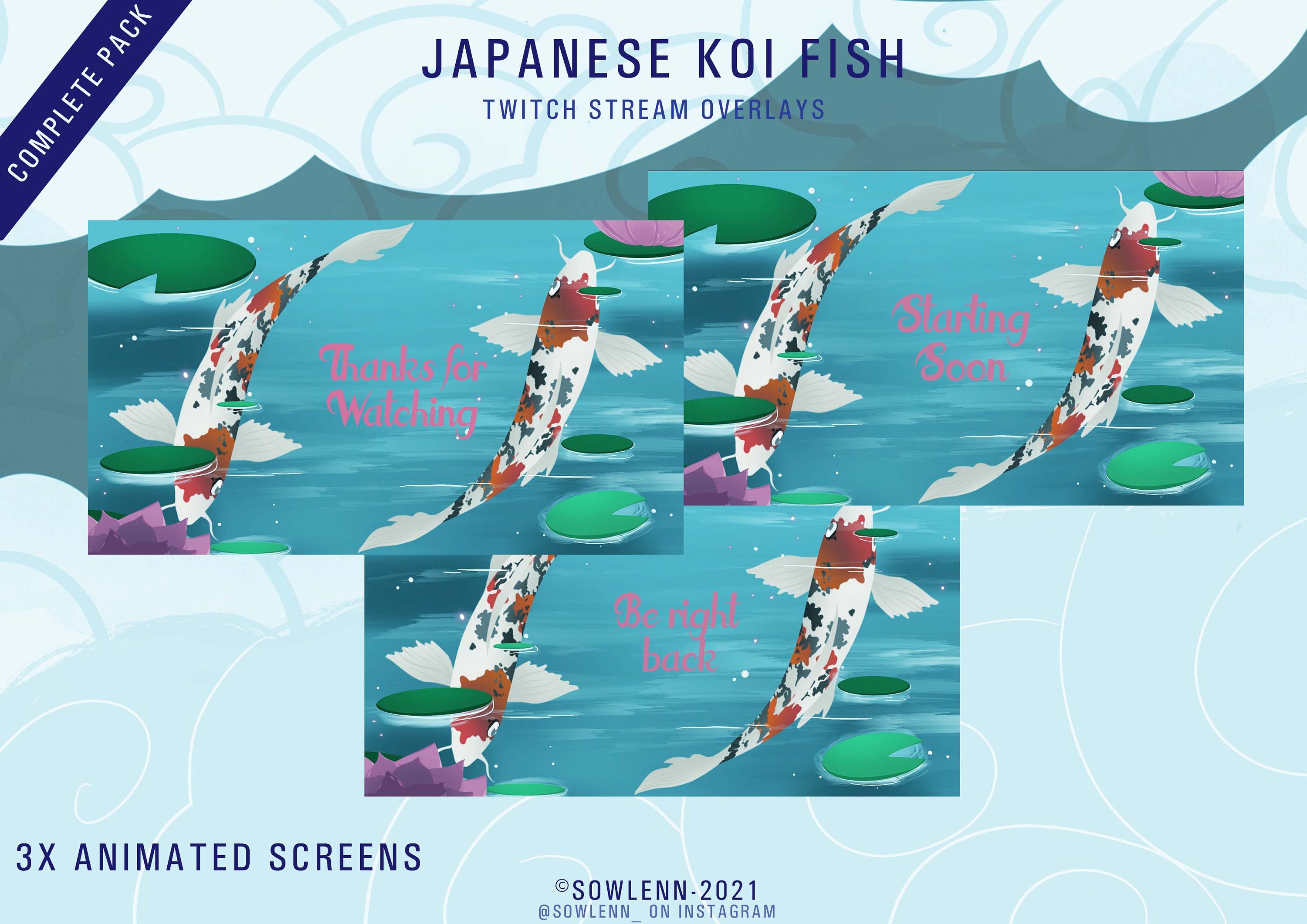 Stream Overlay Japanese Koi Fish complete edition | Etsy