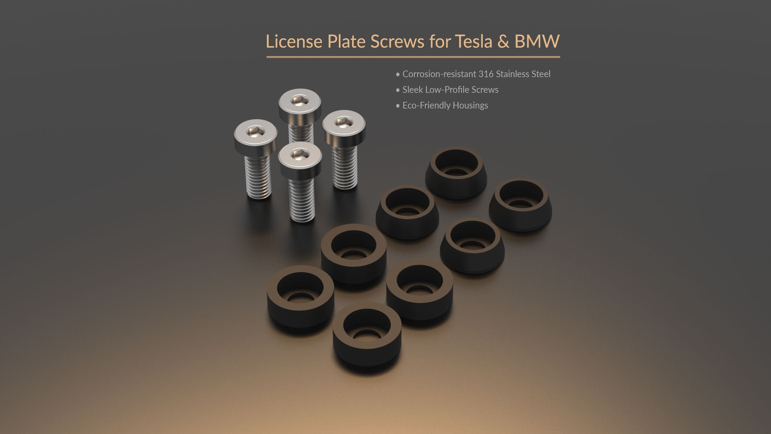 Premium M5 License Plate Screws Fits Tesla, BMW Complete Dress-up Kit ...