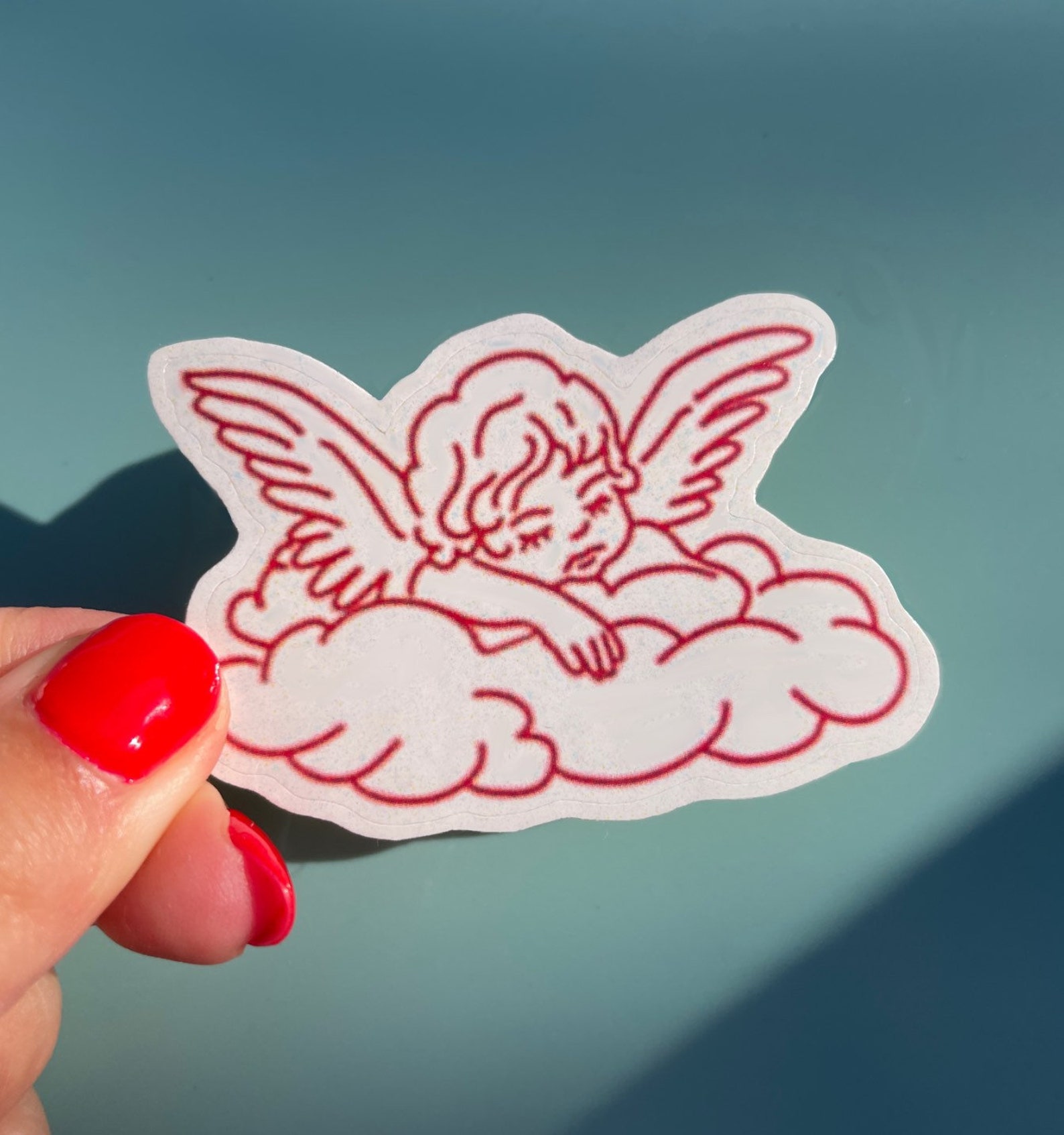Sleepy Angel Vinyl Sticker - Etsy