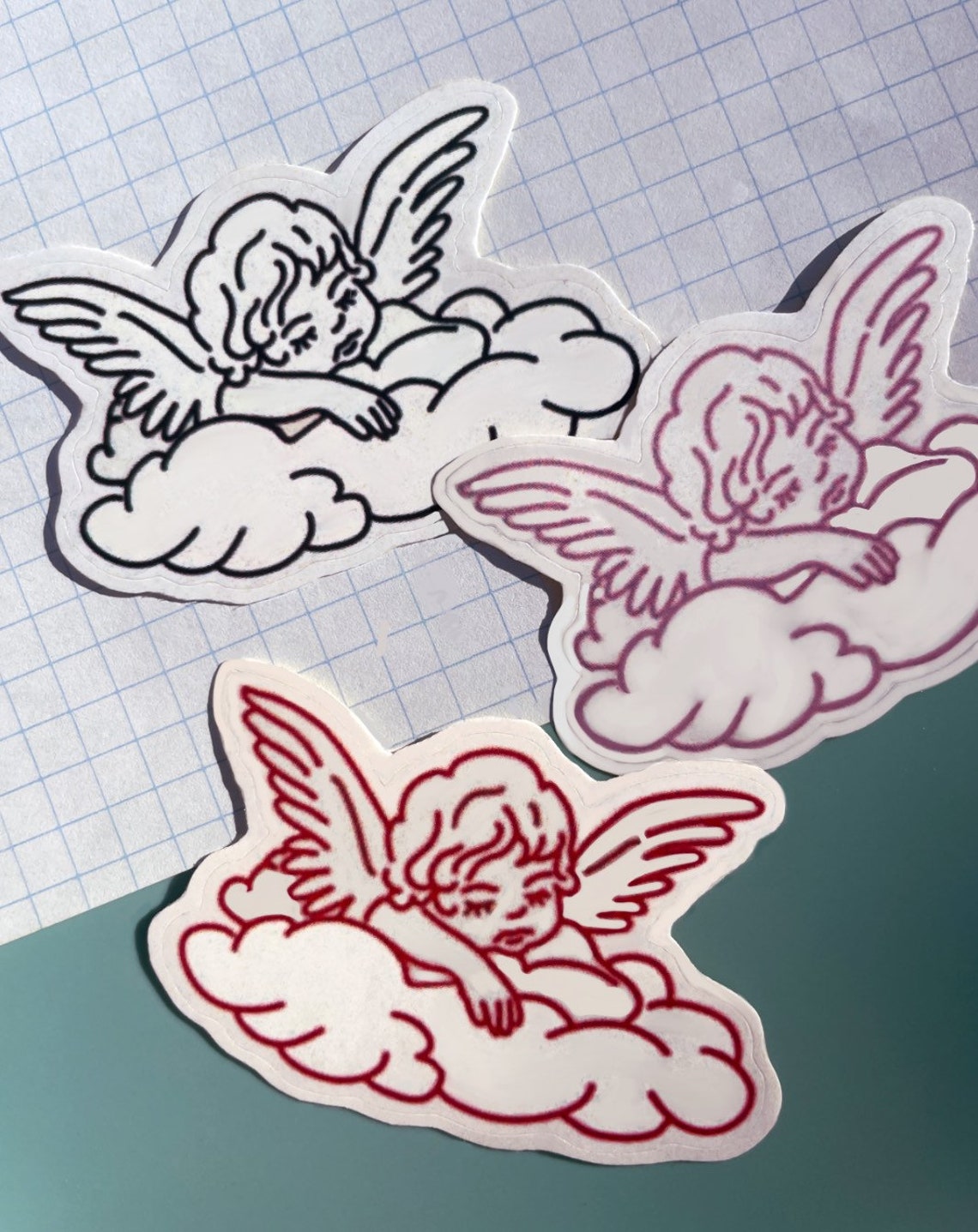 Sleepy Angel Vinyl Sticker - Etsy