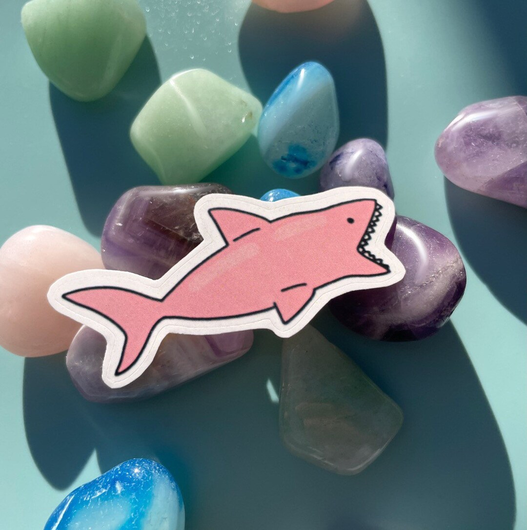 Pink Shark Sticker - Etsy Australia