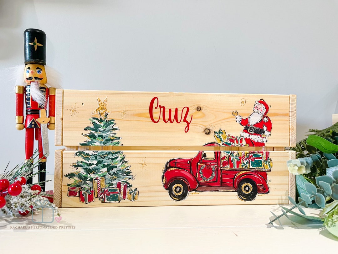 Personalised Santa Christmas Eve Crate, Christmas Box, Wooden Christmas ...