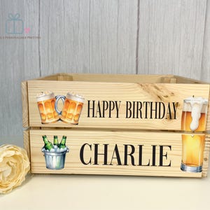 Personalised Mens Birthday Wooden Gift Box Crate, 18th Birthday Gift ...
