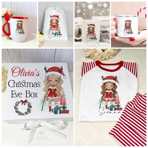 Personalised Christmas Eve Box, Girls Christmas Box, White Christmas ...
