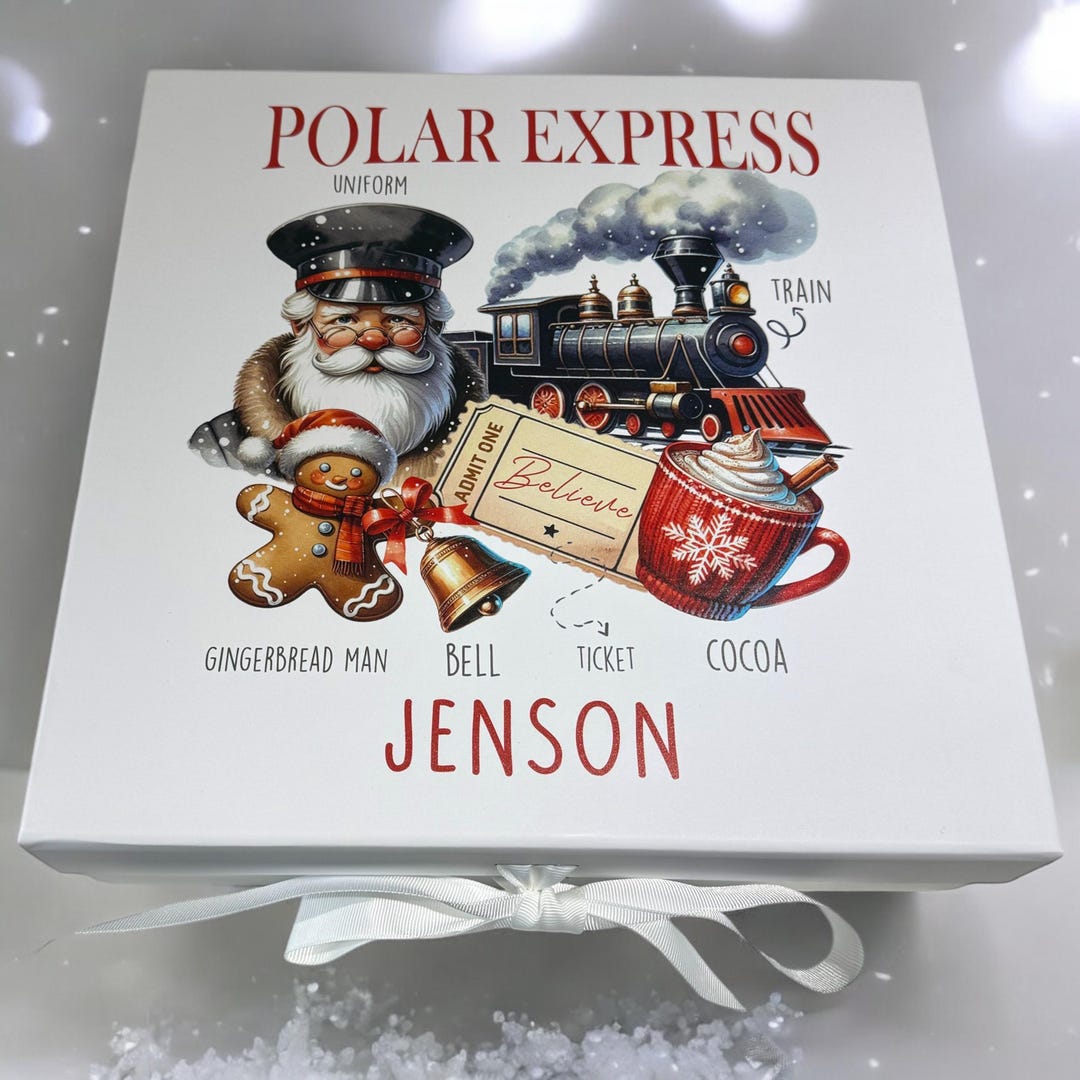 Polar Express Christmas Eve Box, Christmas Train Box, White Christmas ...