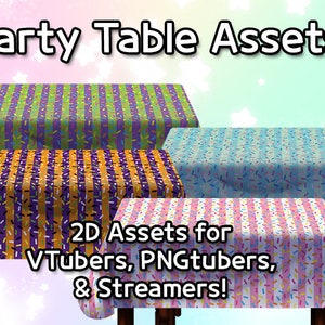 Party Tables, 2D Assets for Streamer, Vtuber, Pngtuber - Sprinkles ...