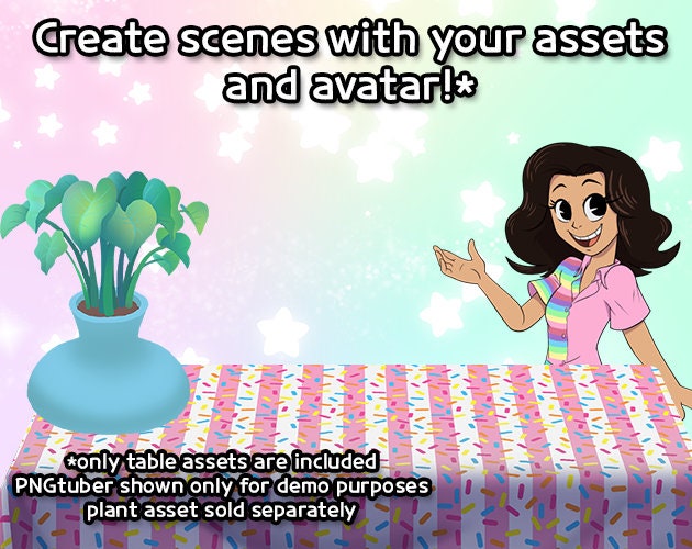 Party Tables, 2D Assets for Streamer, Vtuber, Pngtuber - Sprinkles ...