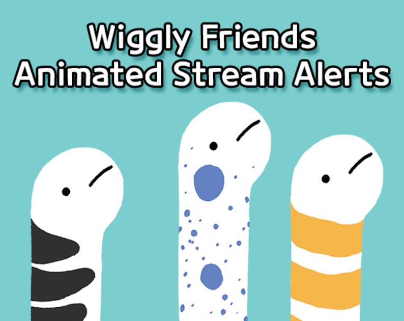 Wiggly Friends Animated Stream Alerts Garden Eels, Worms, Snakes - Etsy