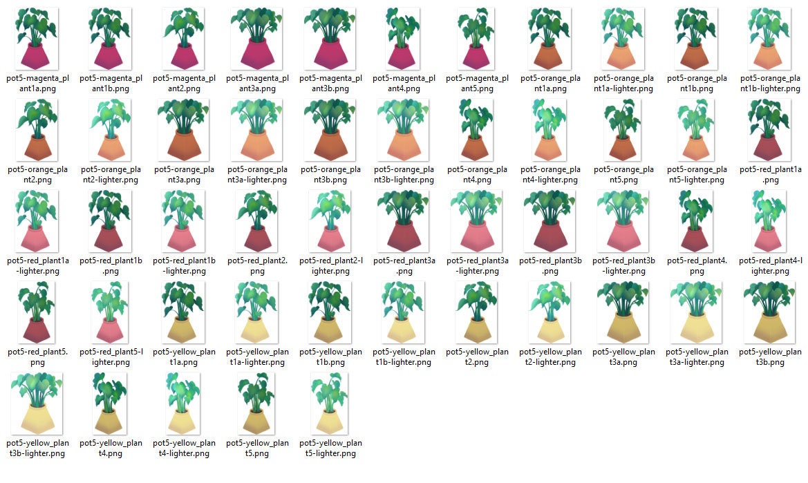 Pre-made Warm Potted Plants - 2D Digital Streamer Assets - Pngtuber ...