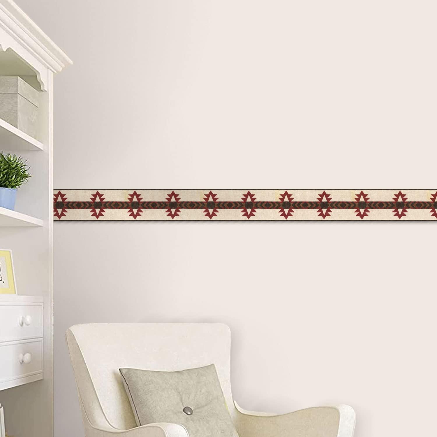 Wallpaper Border Country Pattern Geometrical Ornaments for Cottage ...