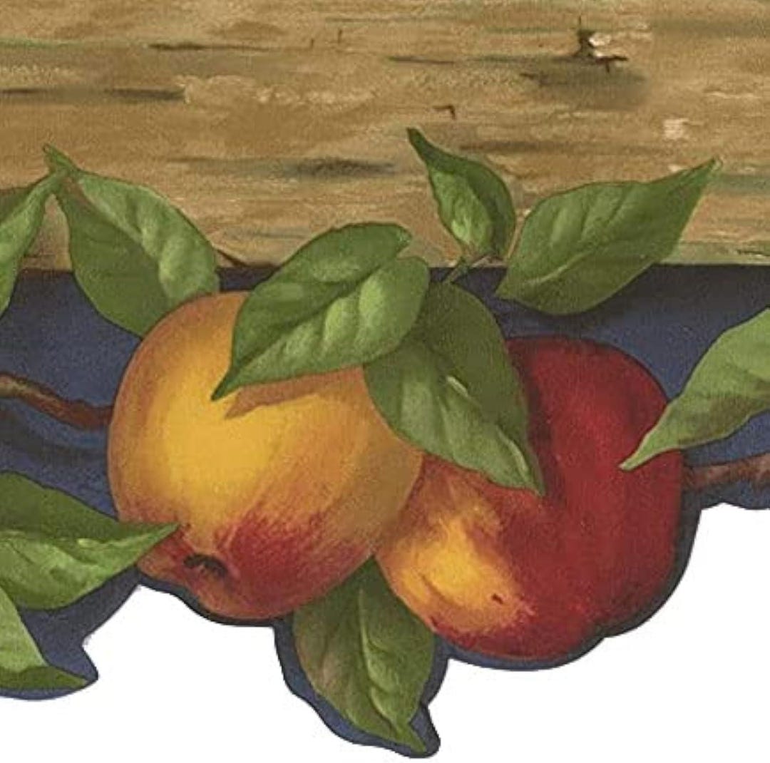 Apple & Leaves Wallpaper Border, Country Cottage Kitchen, 15 Ft X 7 In ...