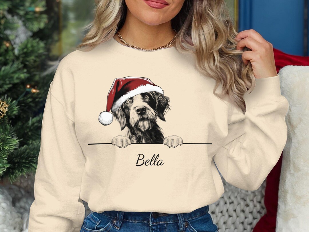 Personalized German Wirehaired Pointer Dog Name Xmas Sweatshirt Custom ...