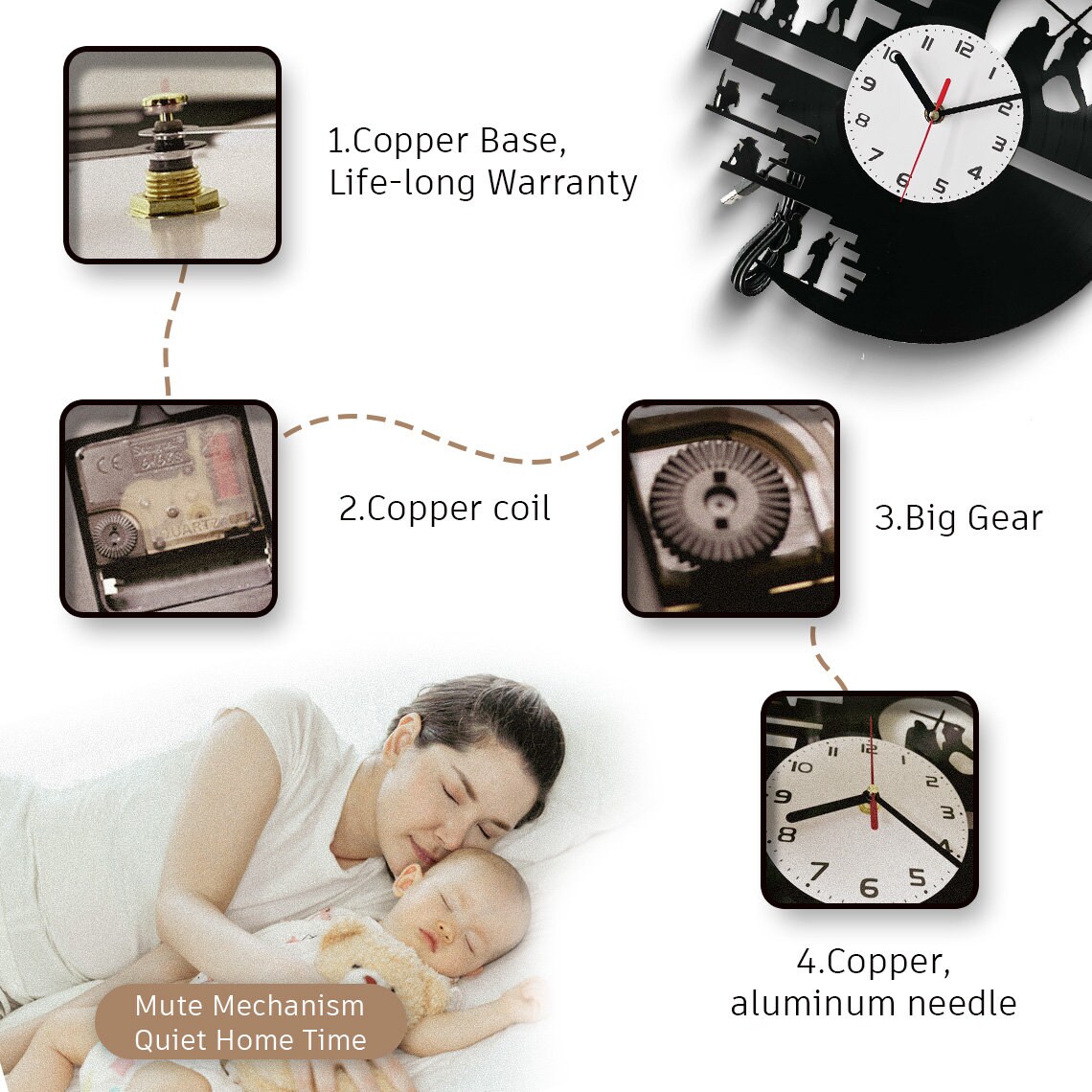 Mechanical Motorcycle Vinyl Record Clock With Bright LED - Etsy UK