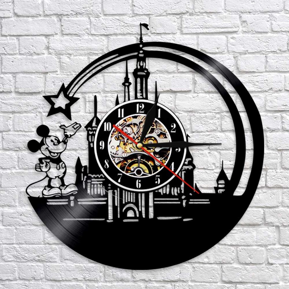 Disneyland Mickey Minnie Vinyl Record Clock With Bright Lights | Etsy