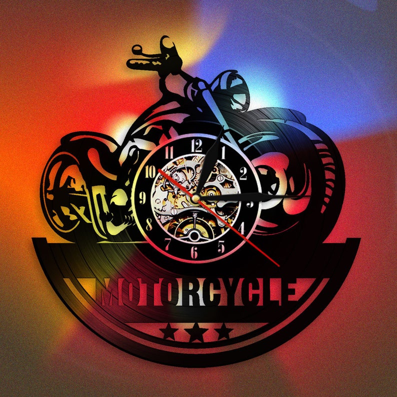 Mechanical Motorcycle Vinyl Record Clock With Bright LED - Etsy UK