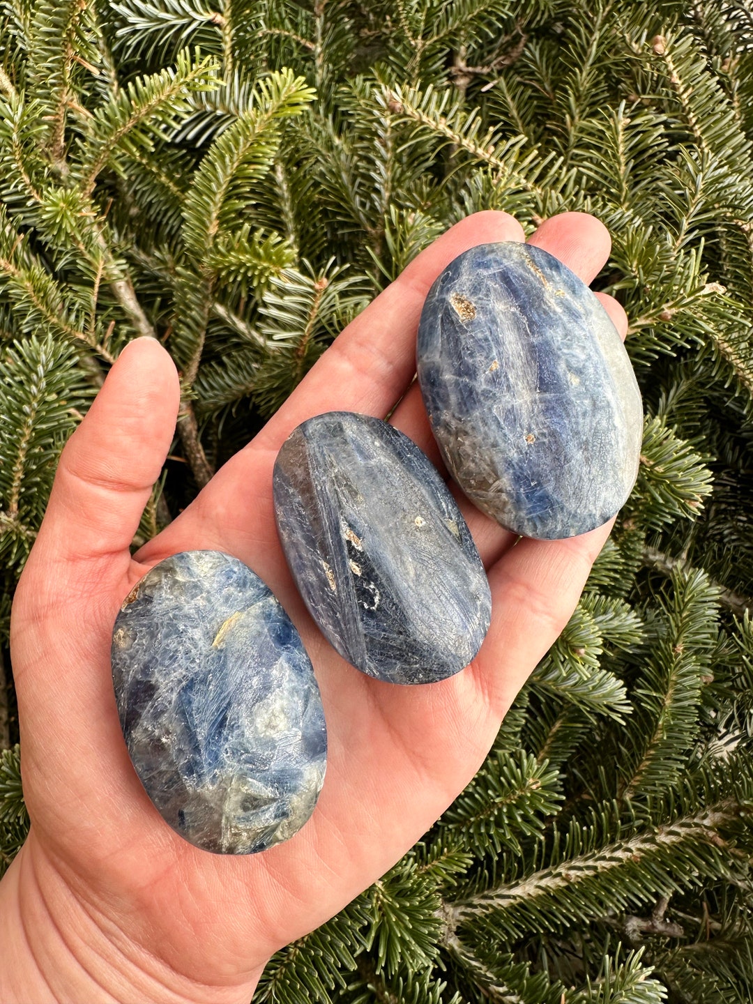 Blue Kyanite Palm Stone | Blue Kyanite | Crystal Palm Stone - Etsy