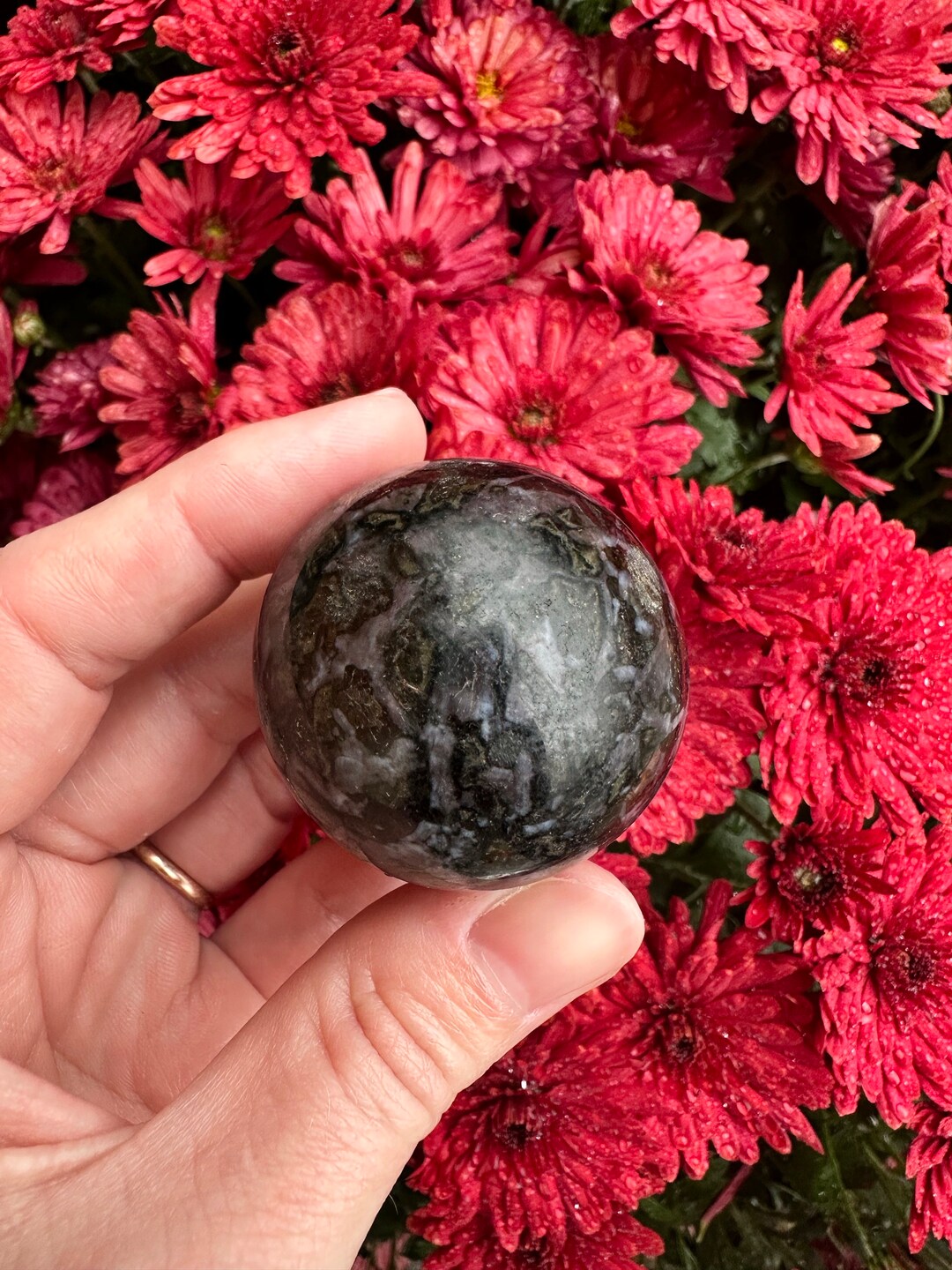 Indigo Gabbro Sphere | Merlinite Sphere | Mystic Merlinite Sphere ...