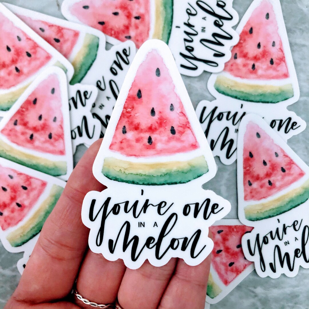 Watermelon Sticker, You're One in a Melon, Cute Summer Sticker ...