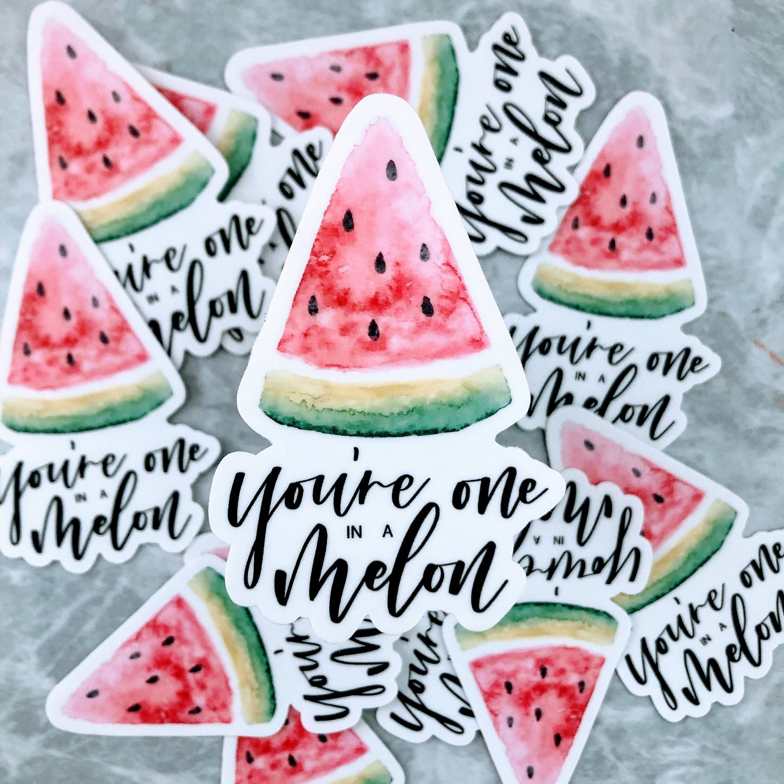 Watermelon Sticker, You're One in a Melon, Cute Summer Sticker ...
