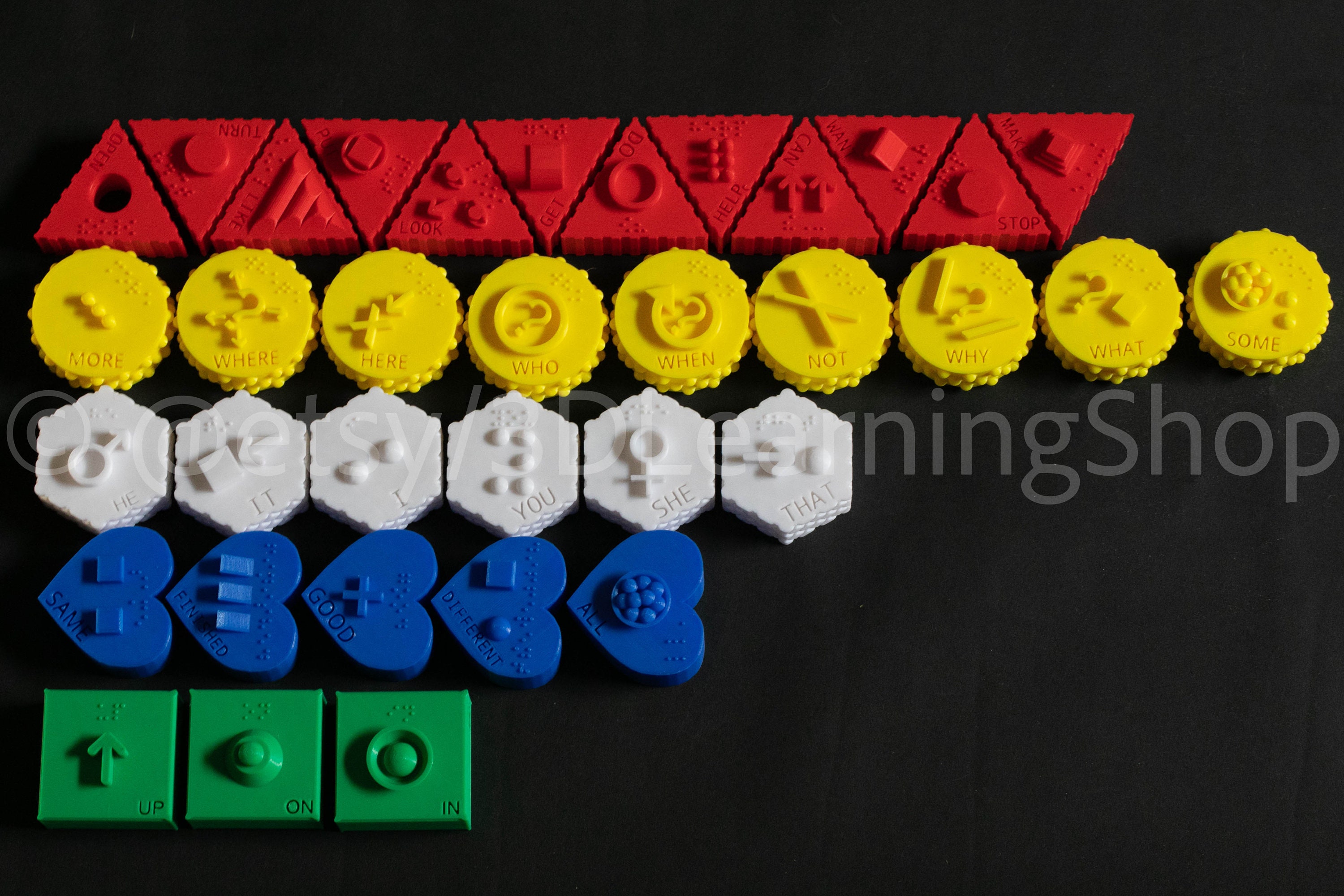 3D Universal Core Vocabulary Tactile Learning Blocks SET OF 4 - Etsy