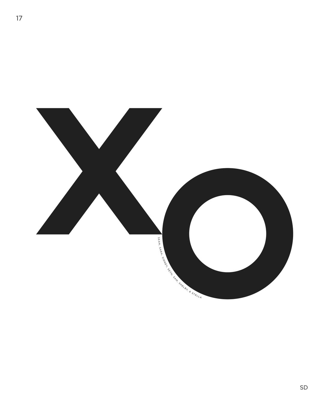 XO Print With Family Member Names - Etsy