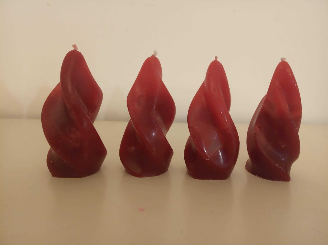 Orange Red, Pink Red Candles in Flame Shape, Twisted Teardrop Shape - Etsy