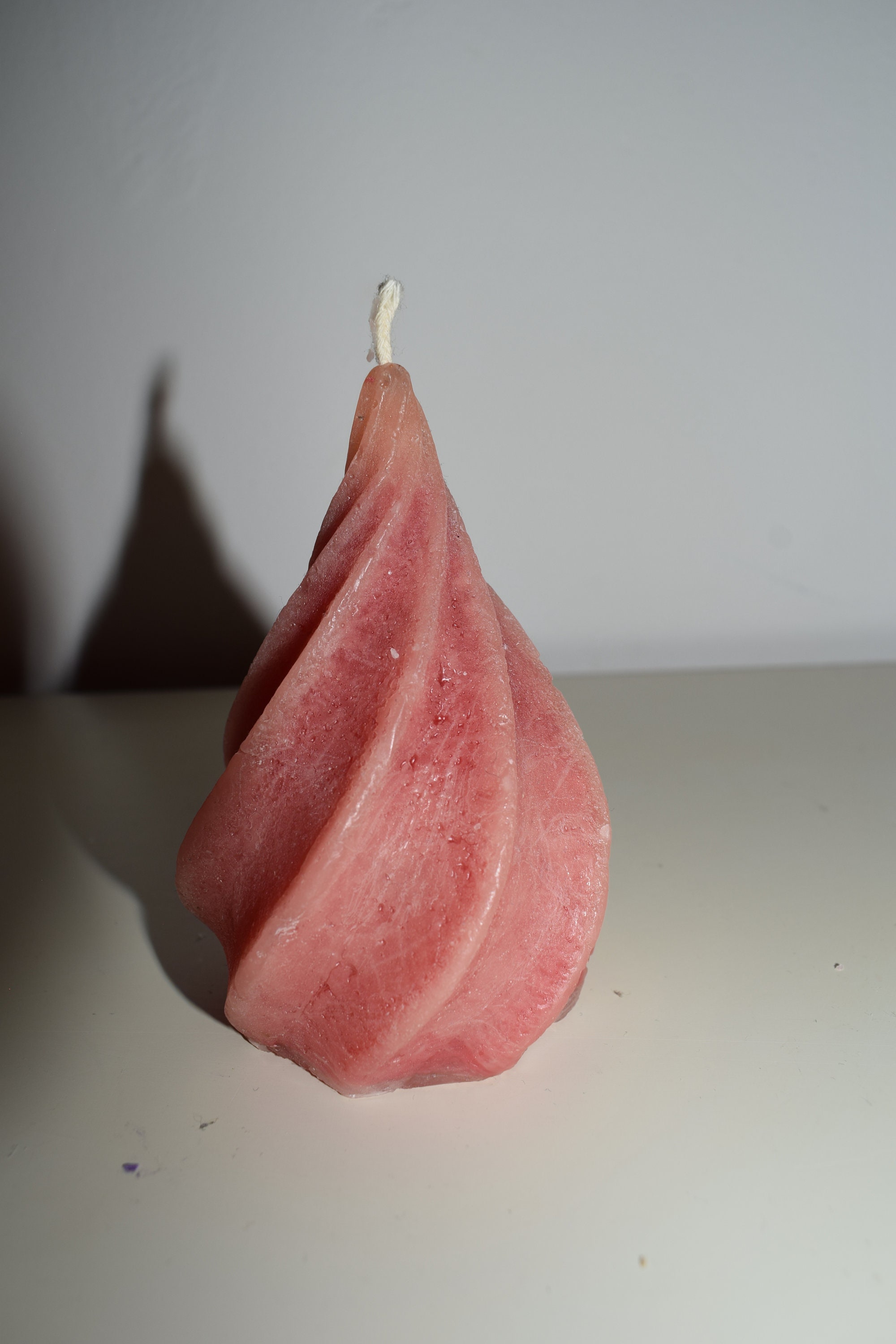 Orange Red, Pink Red Candles in Flame Shape, Twisted Teardrop Shape - Etsy