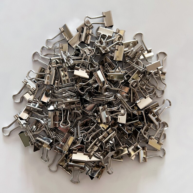 Micro Binder Clips, Silver Color, Horizontal Width 1/2INCH, Micro Metal ...