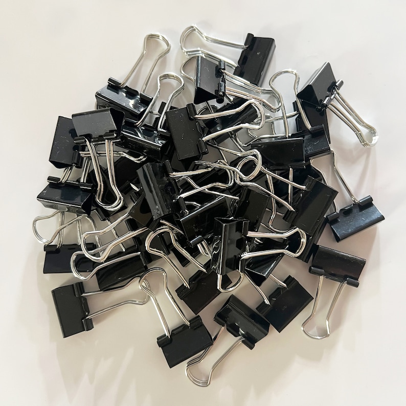 Small Binder Clips, Black Color, Horizontal Width 3/4INCH, Small Metal ...