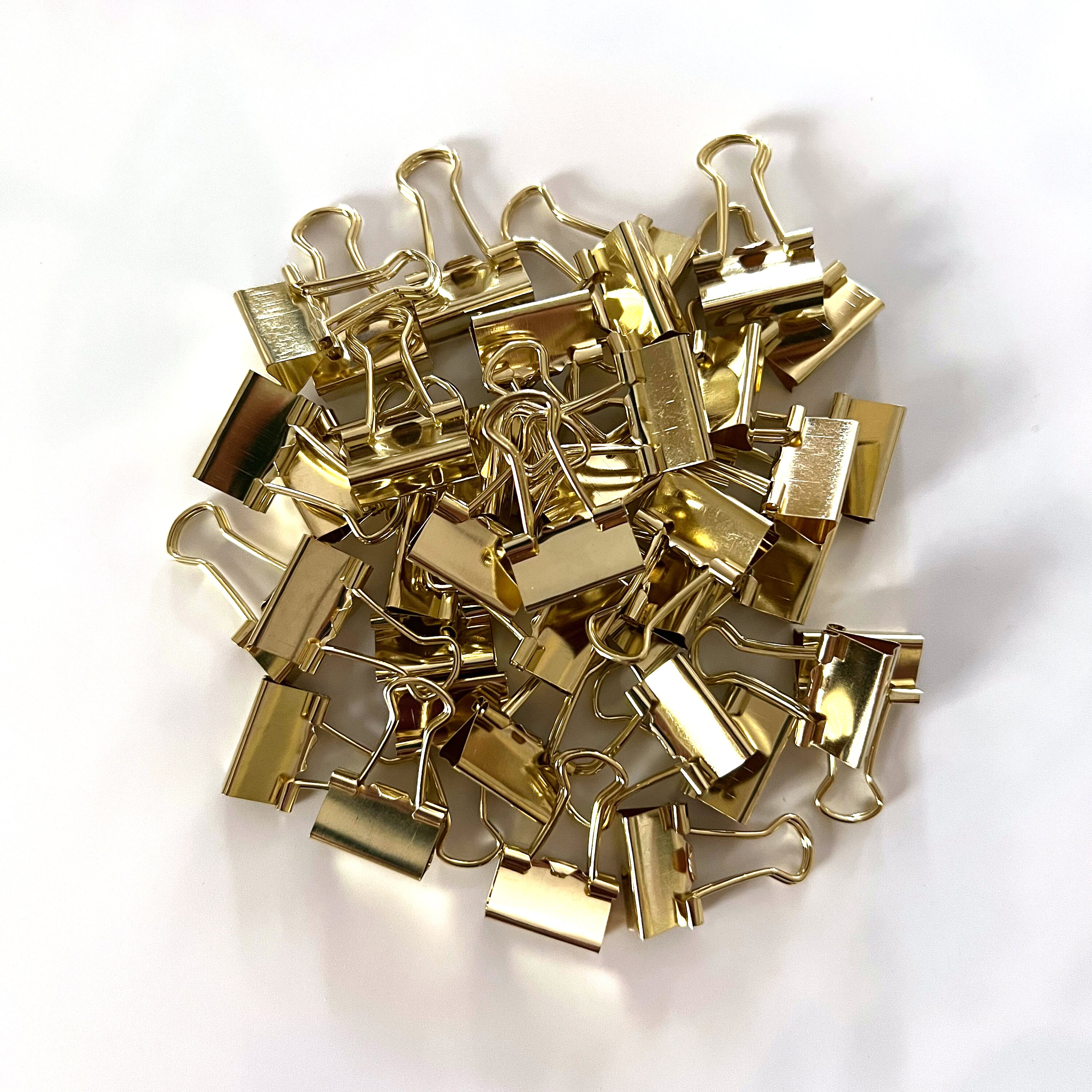 Mini Binder Clips, Gold Color, Width: 5/8INCH (15mm), Golden Metal ...