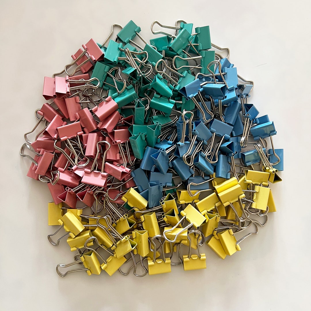 Small Binder Clips, Colorful, Horizontal Width 3/4INCH, Small Metal ...