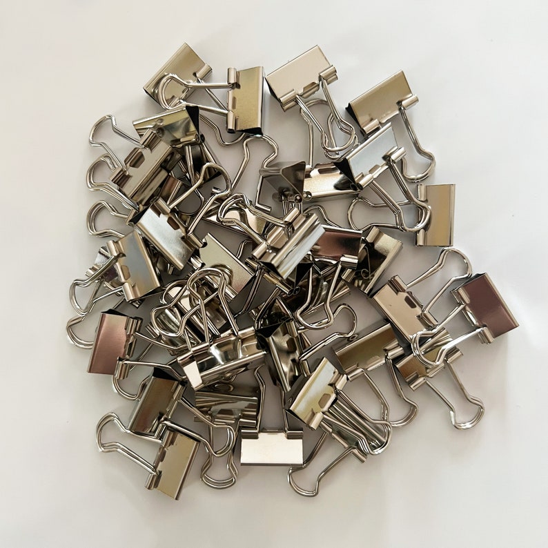 Mini Binder Clips, Silver Color, Horizontal Width 5/8INCH, Mini Metal ...