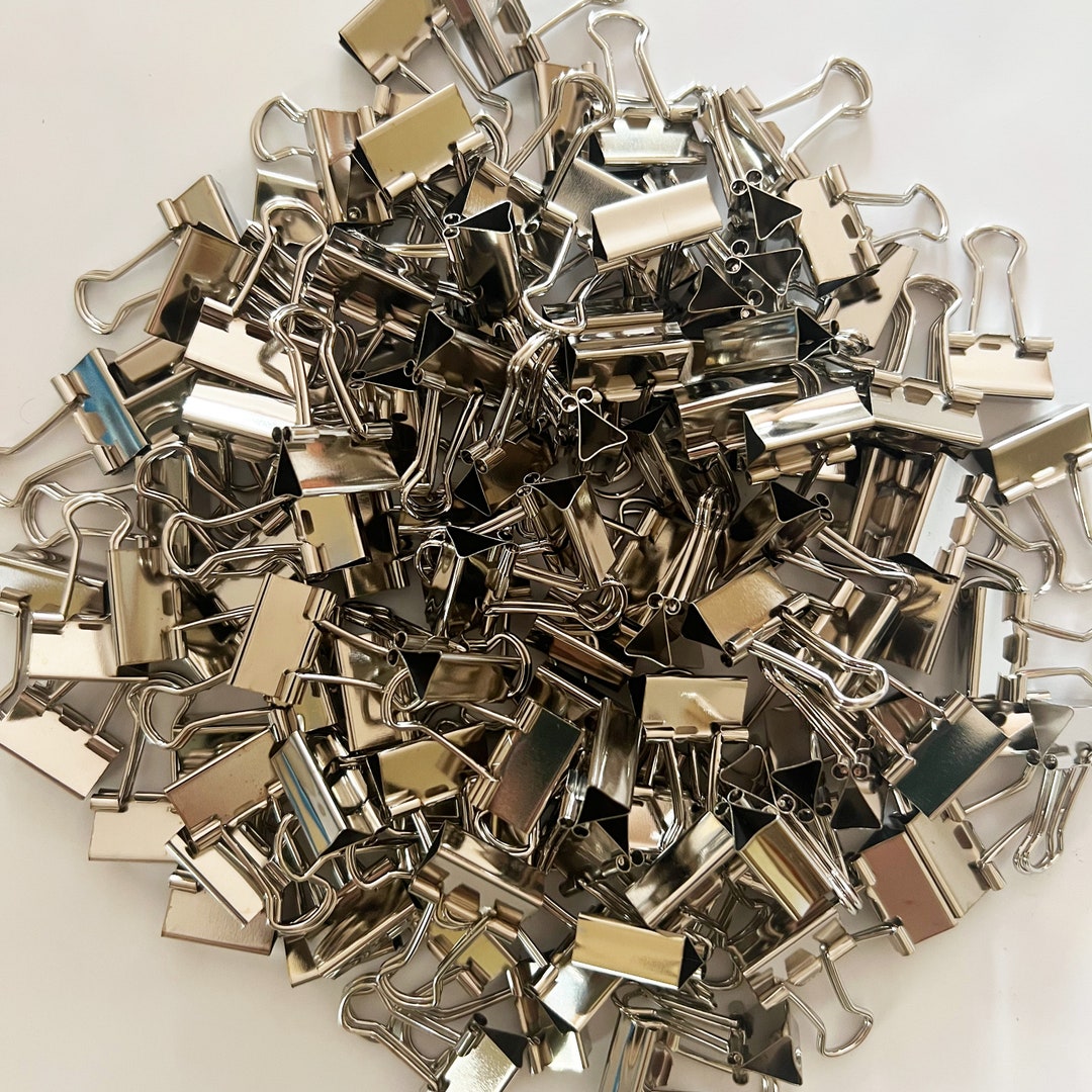 Mini Binder Clips, Silver Color, Horizontal Width 5/8INCH, Mini Metal ...