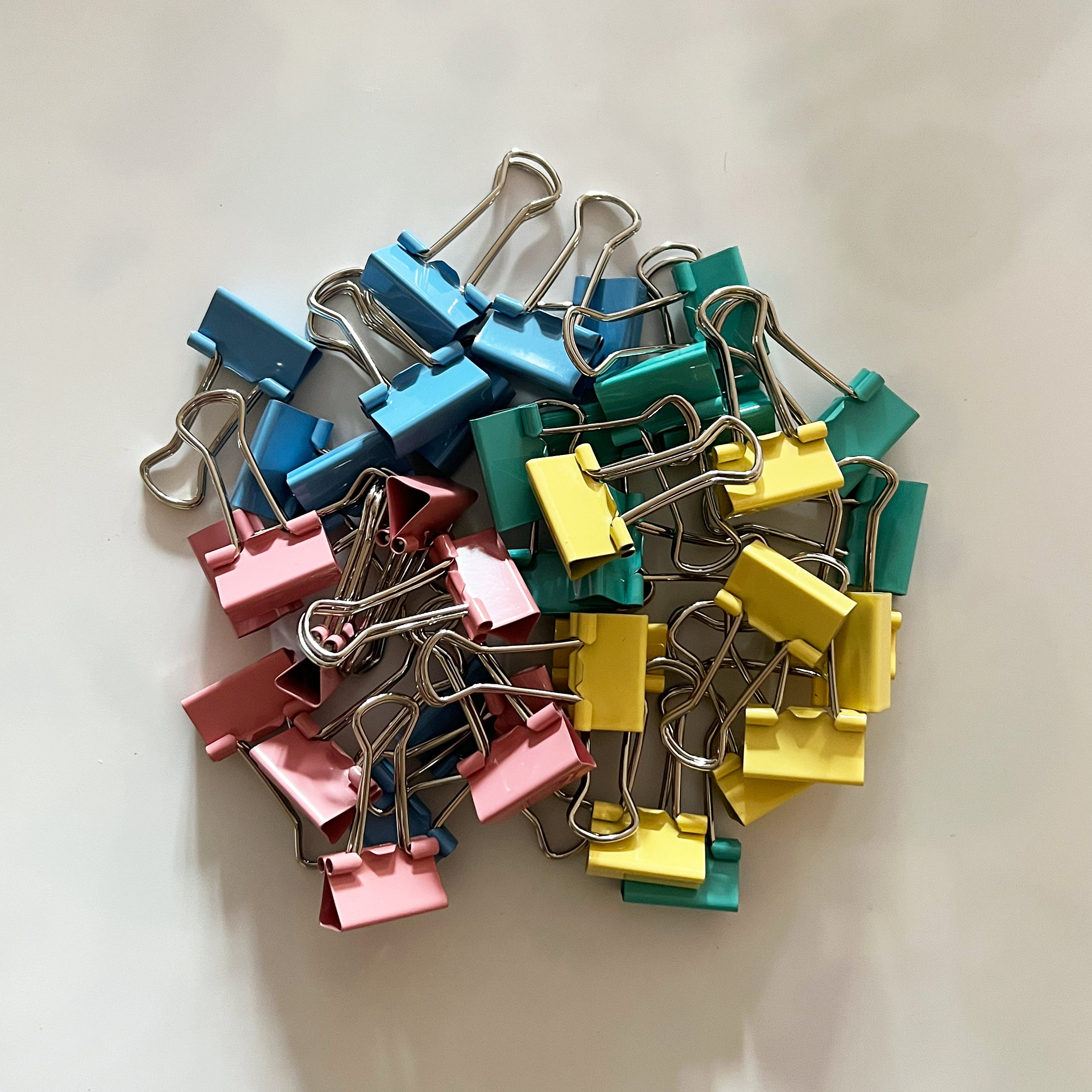 Small Binder Clips, Colorful, Horizontal Width 3/4INCH, Small Metal ...