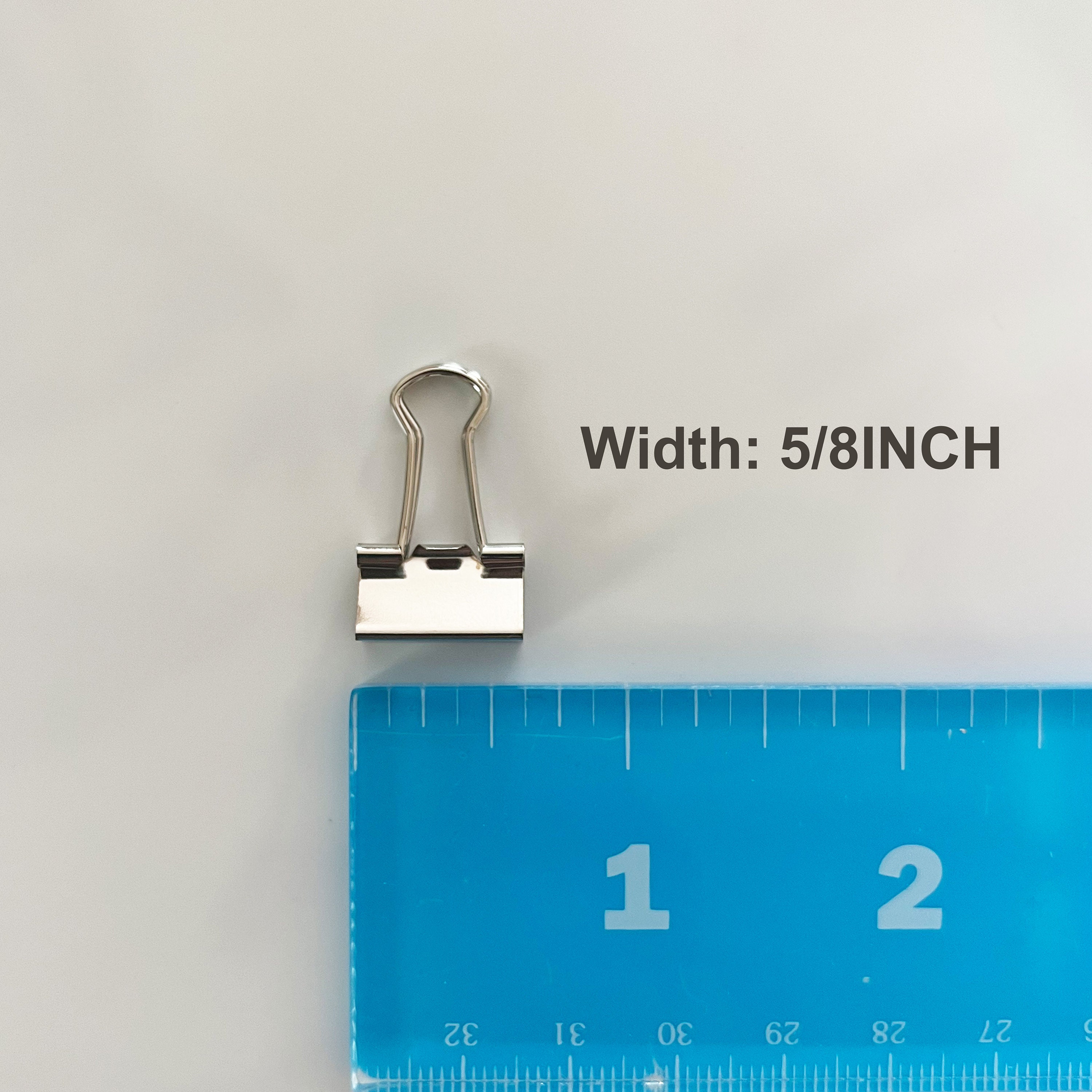 Mini Binder Clips, Silver Color, Horizontal Width 5/8INCH, Mini Metal ...