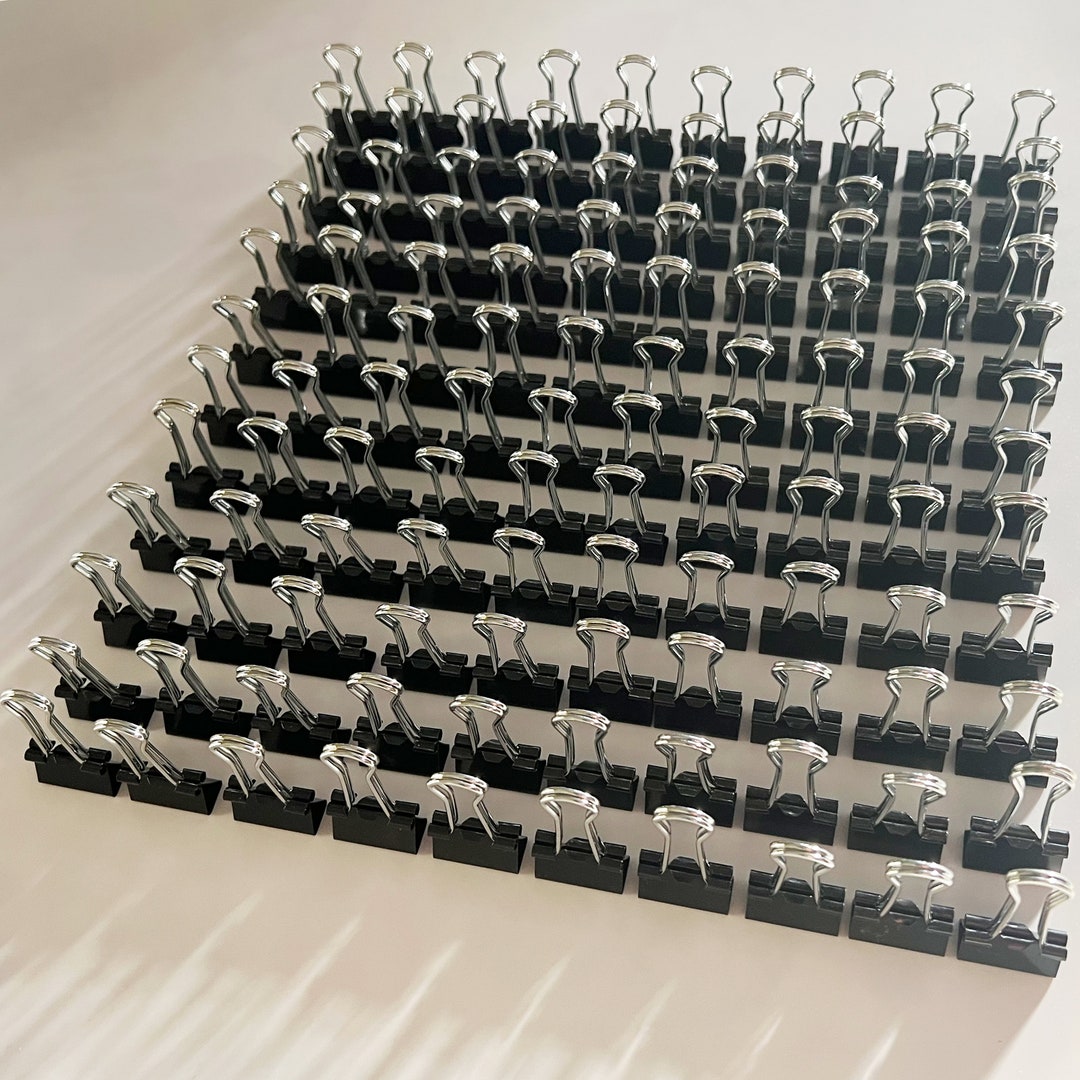 Small Binder Clips, Black Color, Horizontal Width 3/4INCH, Small Metal ...